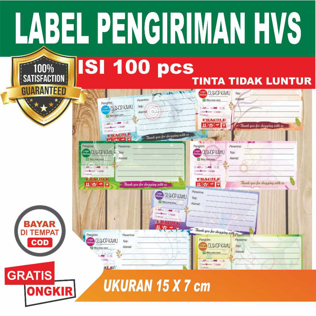 Jual LABEL ALAMAT PENGIRIMAN HVS 100PCS / LABEL KIRIM PAKET / LABEL ...