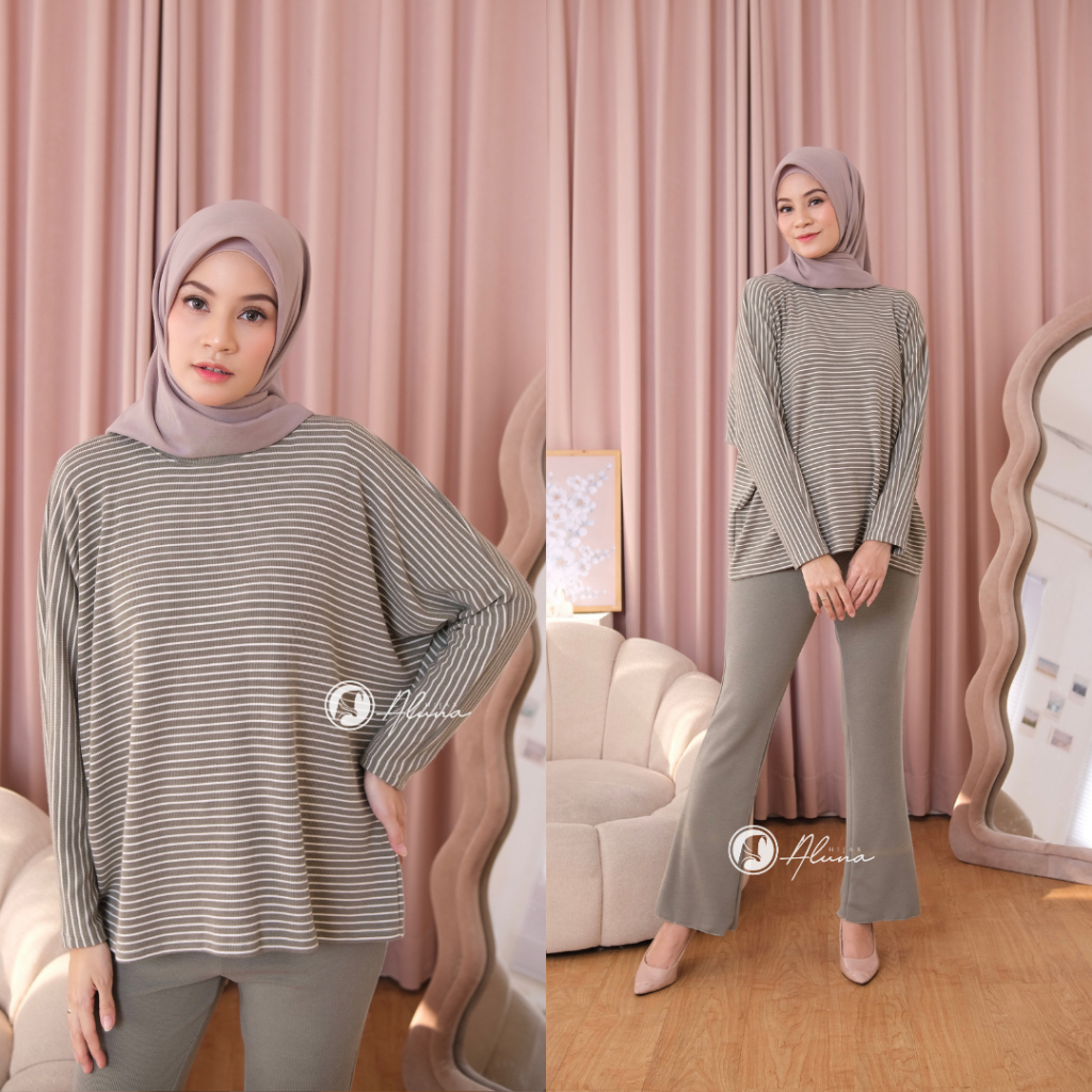 Jual Viera Set One set setelan wanita kekinian Knit Style Batwing ...