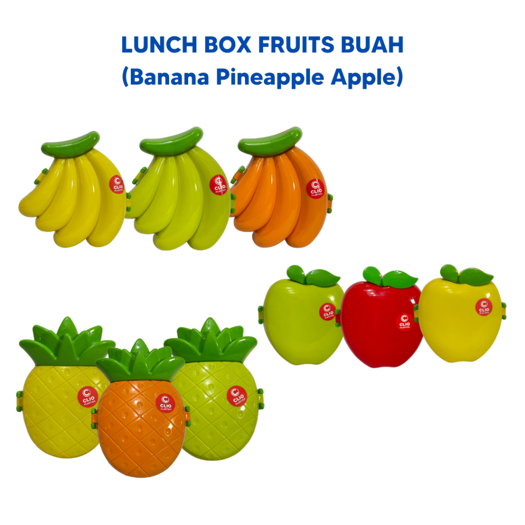 Jual Lunch Box Buah Fruits Banana Pineapple Apple (FREE PACKING DUS ...