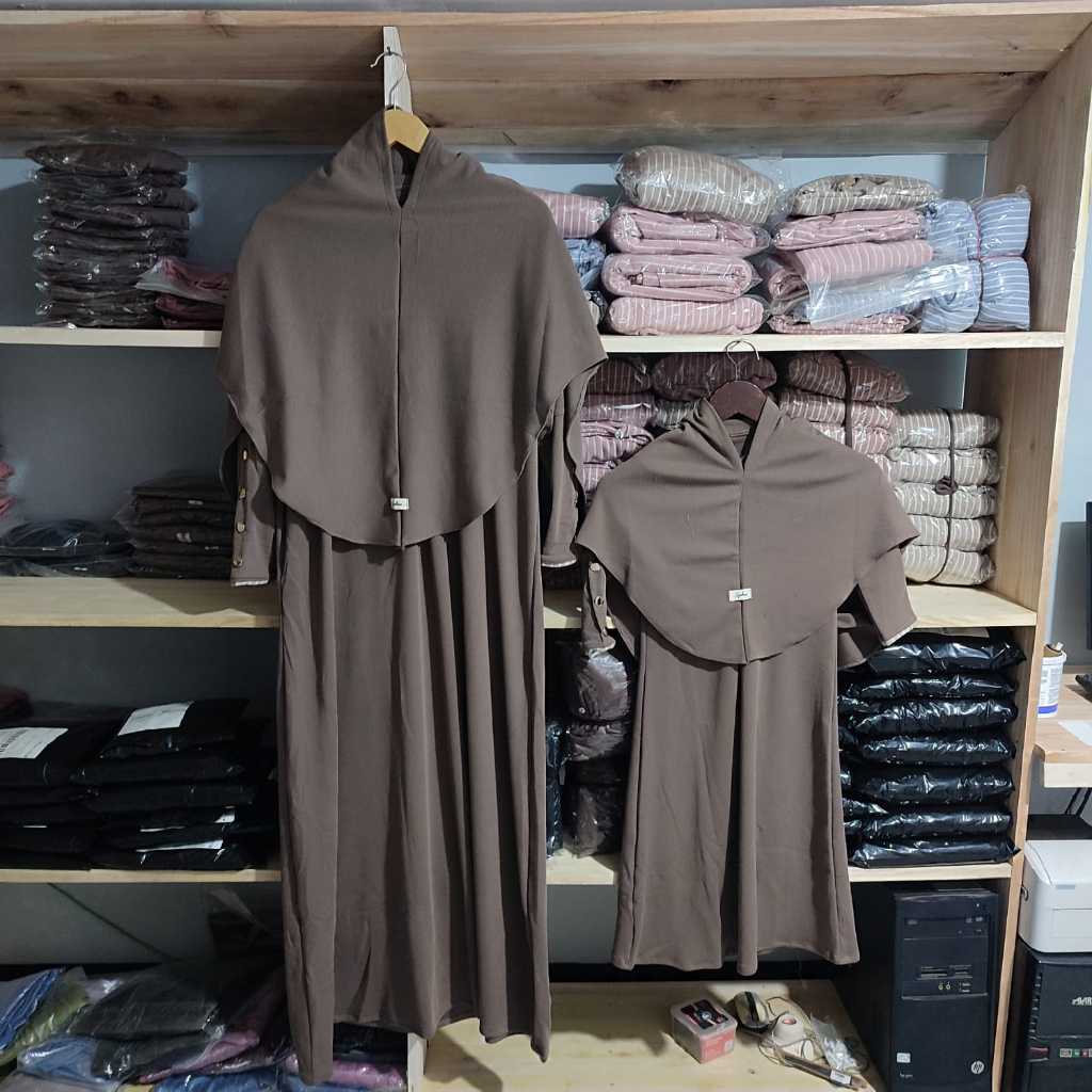 Jual Gamis abaya inara set kerudung bisa couple ibu dan anak perempuan ...