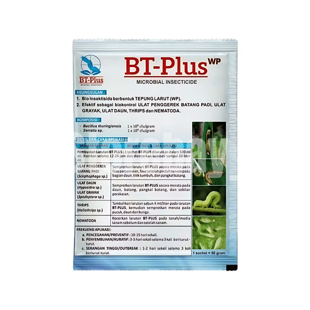 Jual BT PLUS 50 Gr - Pembasmi Ulat Bio Insektisida Pengendali Ulat | Shopee Indonesia