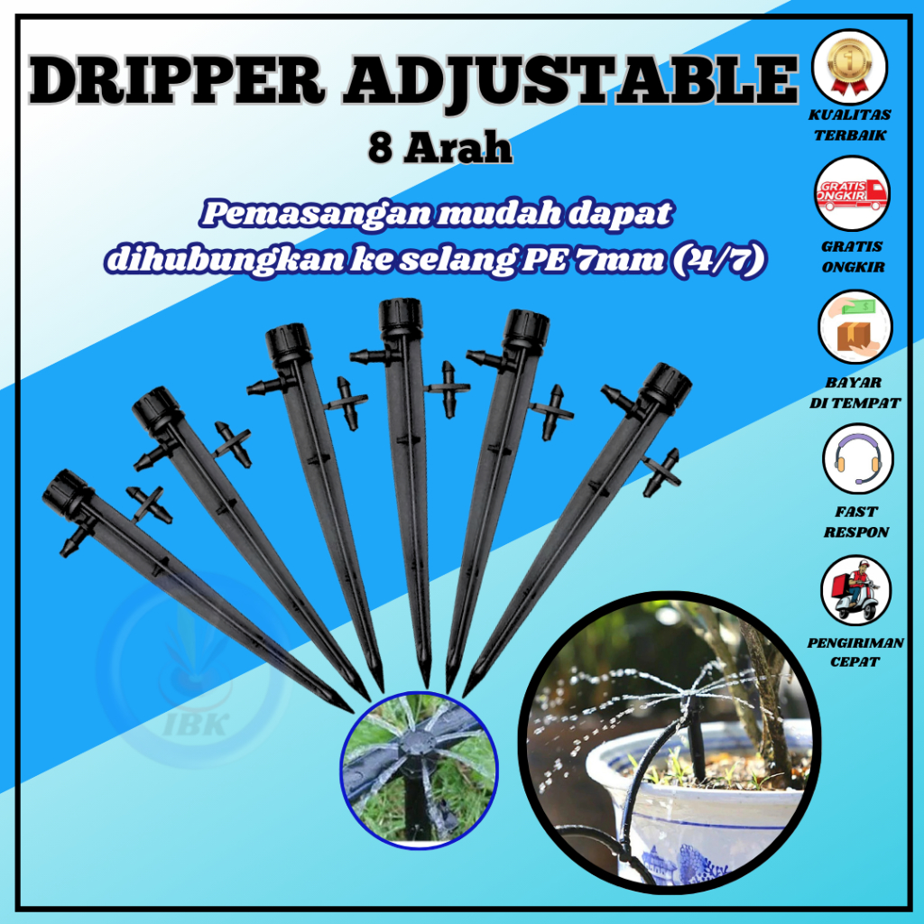 Jual 5 PCS DRIPPER ADJUSTABLE 8 ARAH DRIP STICK ALAT SIRAM AIR ...