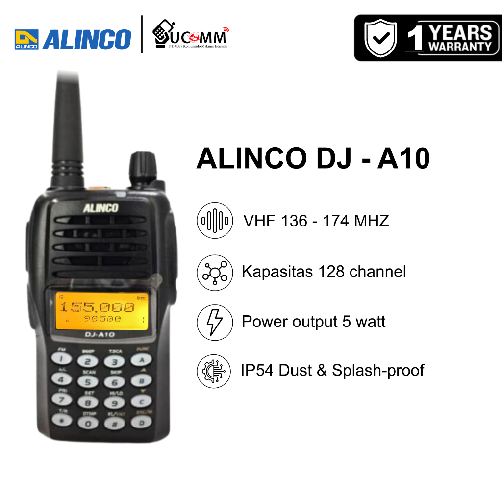 Jual Alinco DJ A10 HT Single Band VHF 128 Channel Original Garansi Resmi 1 Tahun | Shopee Indonesia