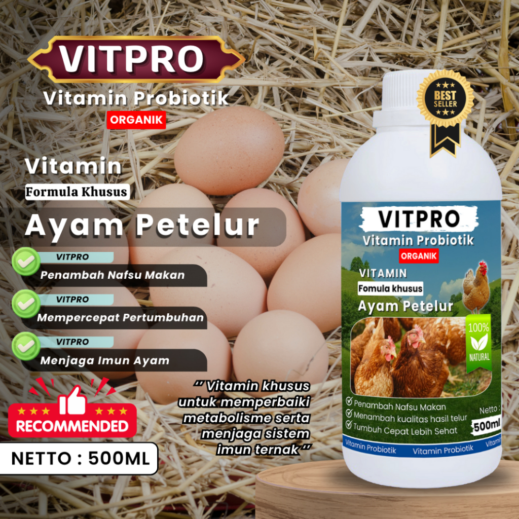 Jual VITPRO AYAM PETELUR, 500ml Obat Dan Suplemen Pemacu Produksi Telur ...