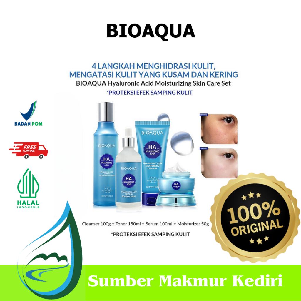 Jual BIOAQUA Hyaluronic Acid Moisturizing Skin Care Set | Shopee Indonesia