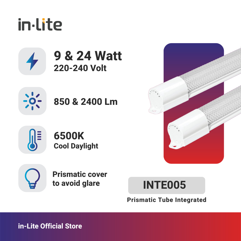 Jual in-Lite LED Lampu Prismatic Tube Integrated INTE005 - 9 & 24 Watt ...