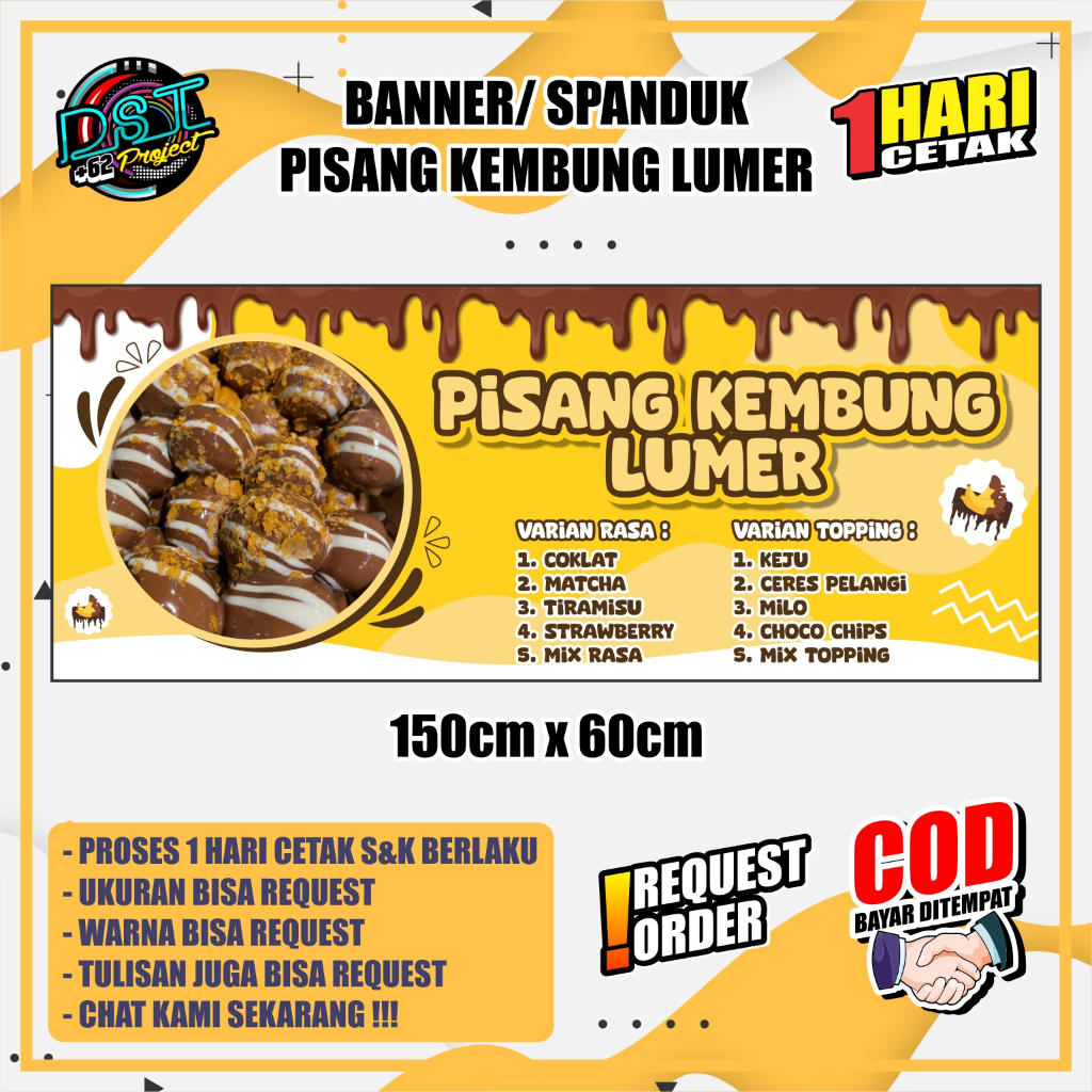 Jual BANNER / SPANDUK PISANG KEMBUNG LUMER 150X60 | Shopee Indonesia