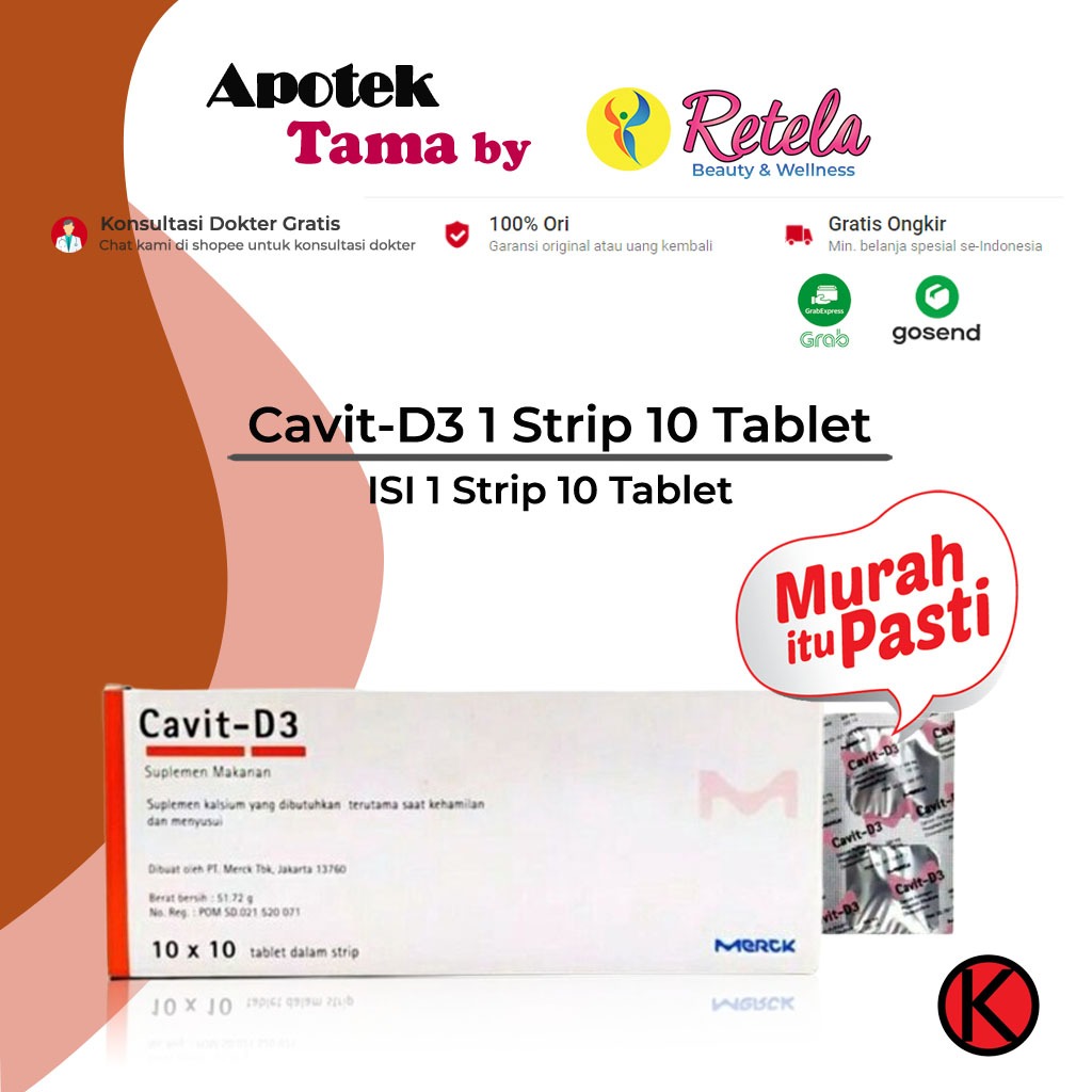 Jual Cavit-D3 1 Strip 10 Tablet/Suplemen kalsium dan vitamin D3 ...