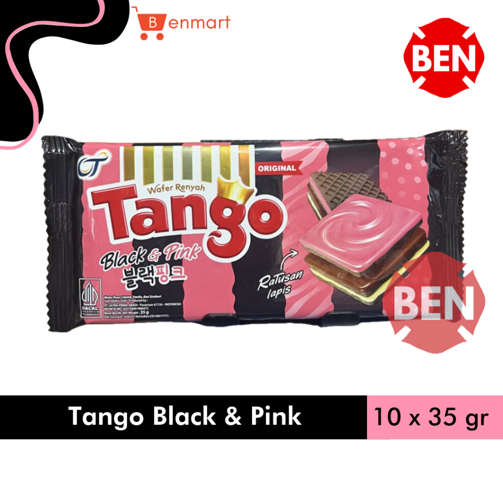 Jual Wafer Tango BLACK & PINK 1 Pak 10 Pcs 35g 35gr 35 gram Cokelat ...