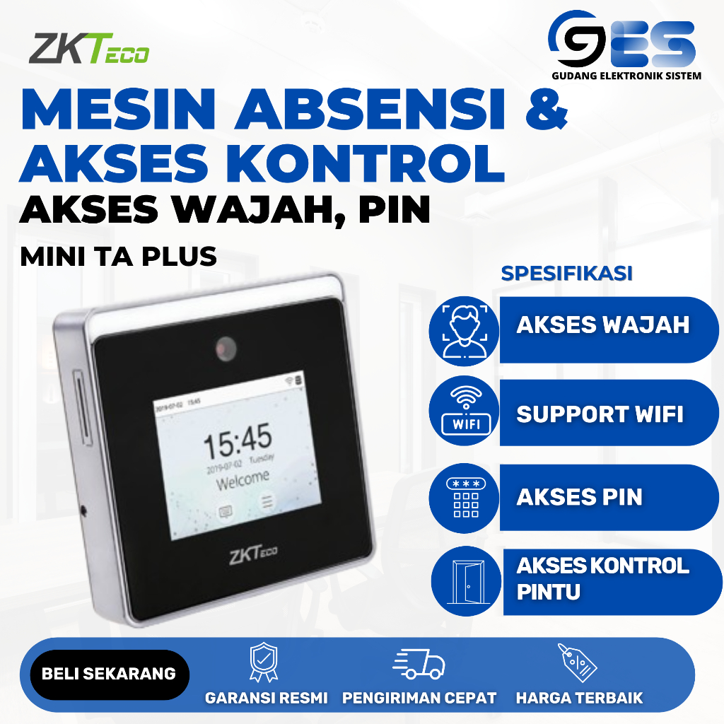 Jual Mesin Absensi Wajah ZKTeco Mini TA Plus Support WIFI Bisa Akses ...