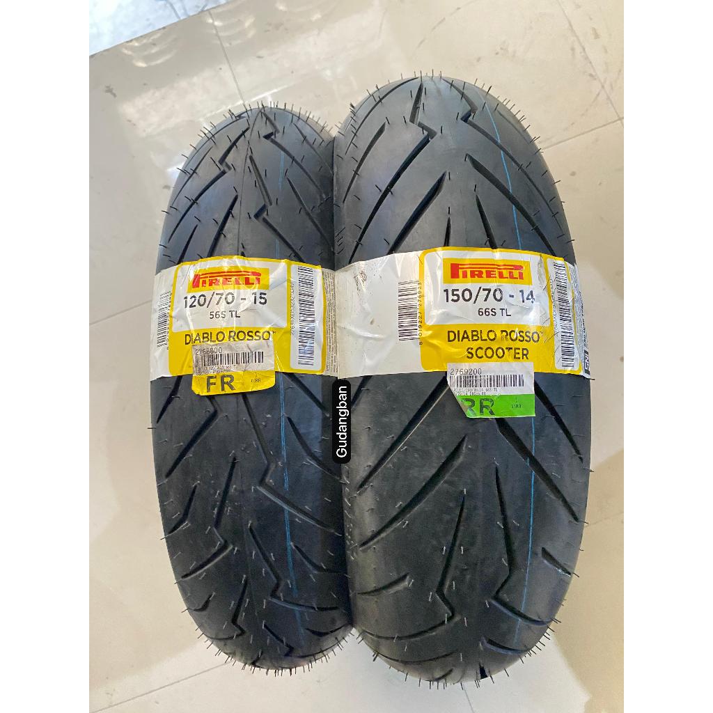 Jual ( PAKET 2 BAN - RING 15 & 14) XMAX!!! DIABLO ROSSO SCOOTER 120 70 ...