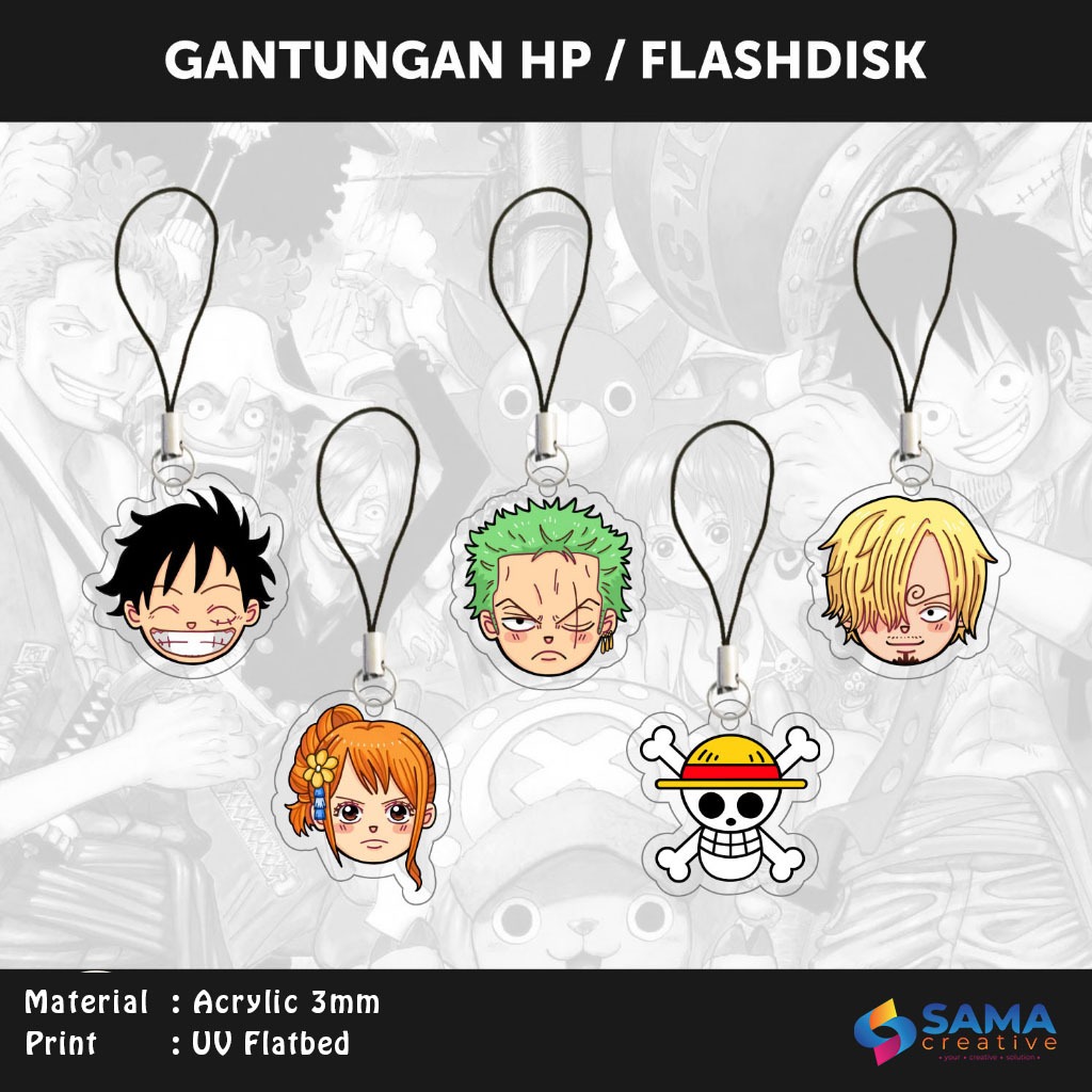 Jual One Piece Head - Gantungan HP / Flashdisk Akrilik 3mm - Hiasan ...