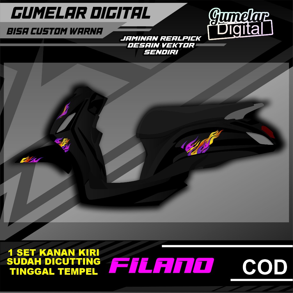 Jual STRIPPING SIMPEL YAMAHA GRAND FILANO API LIVERY SS R PELANGI SUDAH ...
