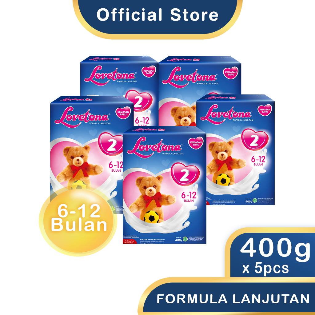 Jual PAKET LOVETONA 2 Susu Formula Bayi 6 - 12 Bulan 400 Gr X 5 Box ...