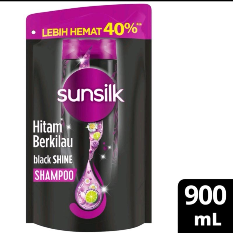 Jual SUNSILK SHAMPO BLACK SUNSHINE REFILL POUCH 900 ML ( exp 14-02-2027 ) | Shopee Indonesia