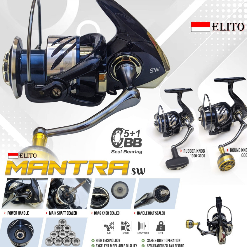 Jual Reel Pancing Power Handle | Reel MANTRA SW Concept 1000 2000 3000 ...