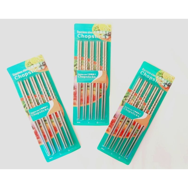 Jual Sumpit Stainless / Chopsticks Stainless / Sumpit Makan 5 Pasang ...