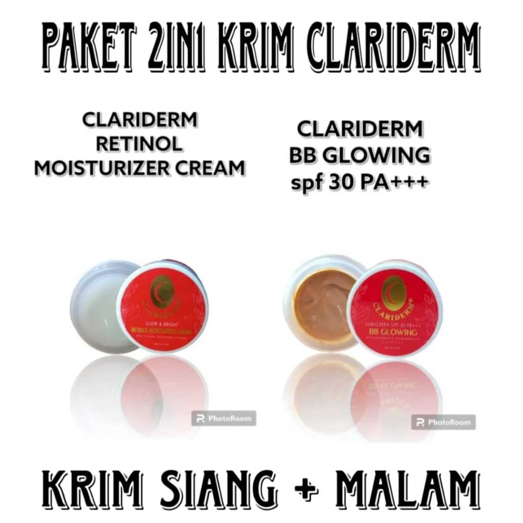Jual Moisturizer Cream Dan Sunscreen BB Glowing Clariderm / Cream Siang ...