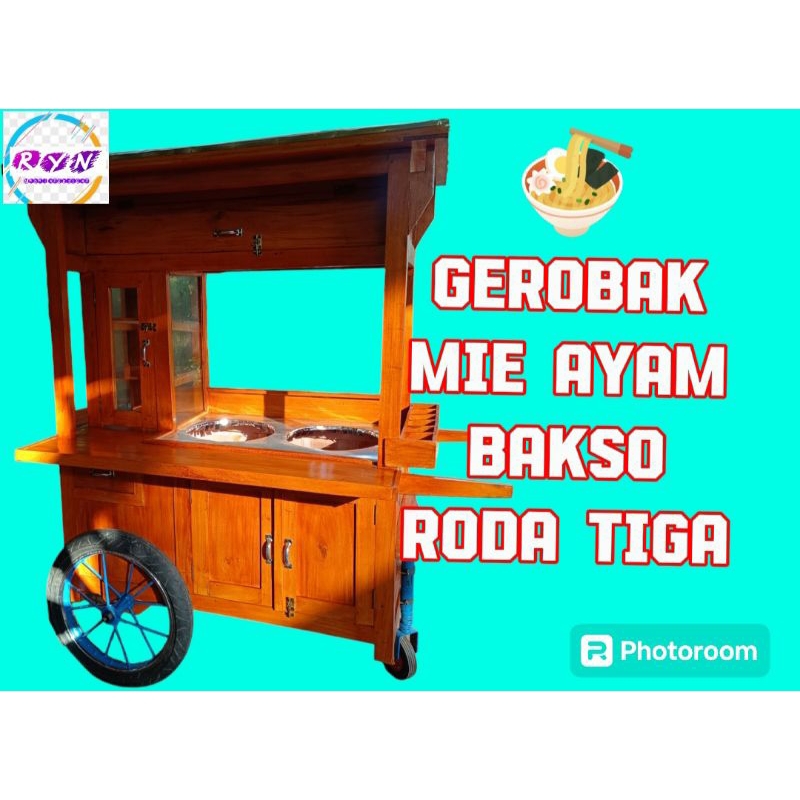 Jual GEROBAK MIE AYAM BAKSO RODA TIGA | Shopee Indonesia