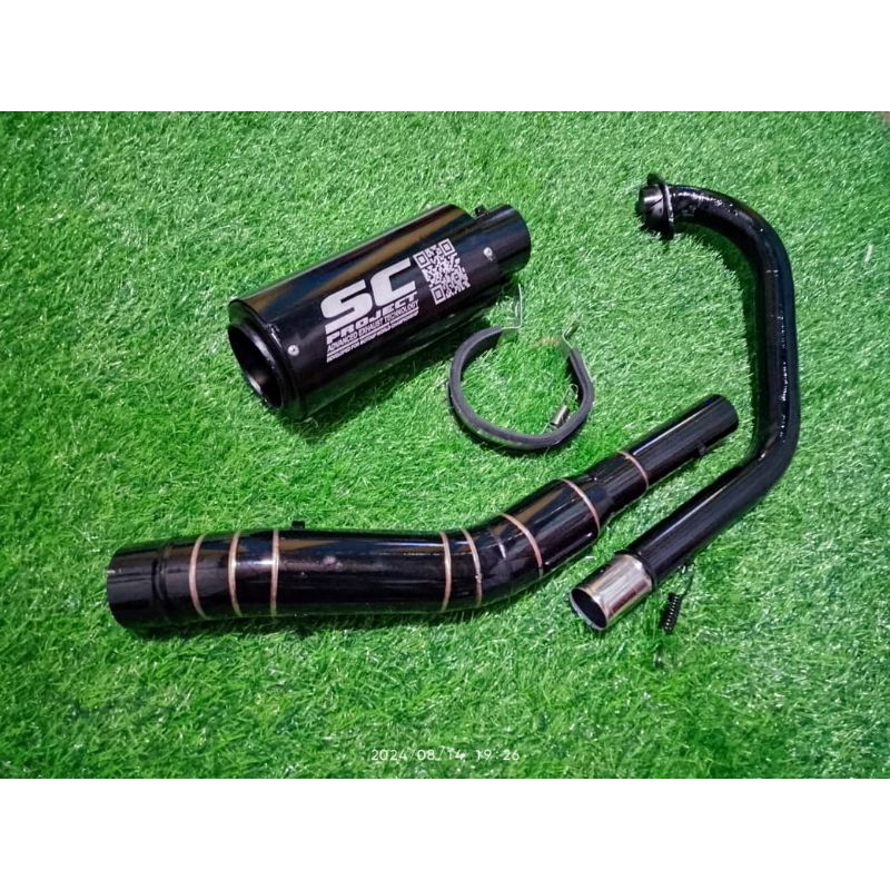 Jual Knalpot Racing SC Project Barcode Full Black PNP R15 Mx King Fu ...