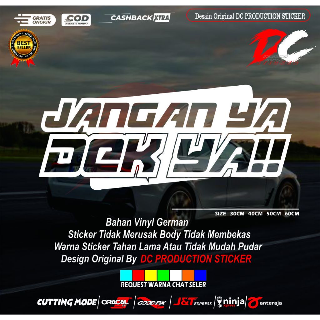 Jual STIKER CUTTING JANGAN YA DEK YA STICKER KACA MOBIL TRUK PICK UP ...
