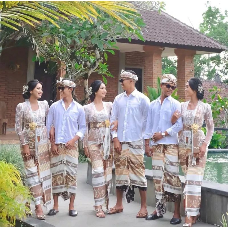 Jual Couple Tenun Bali Kamben Premium / Busana Adat Bali Saput Udeng Termurah | Shopee Indonesia