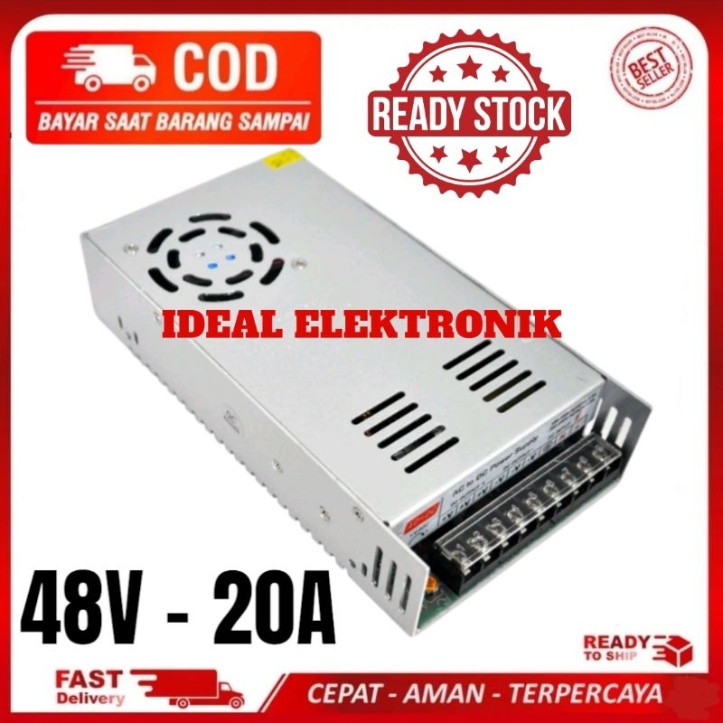 Jual Switching Power Supply PSU 48V 20A High Quality, 48 Volt 20 Ampere Fan | Shopee Indonesia
