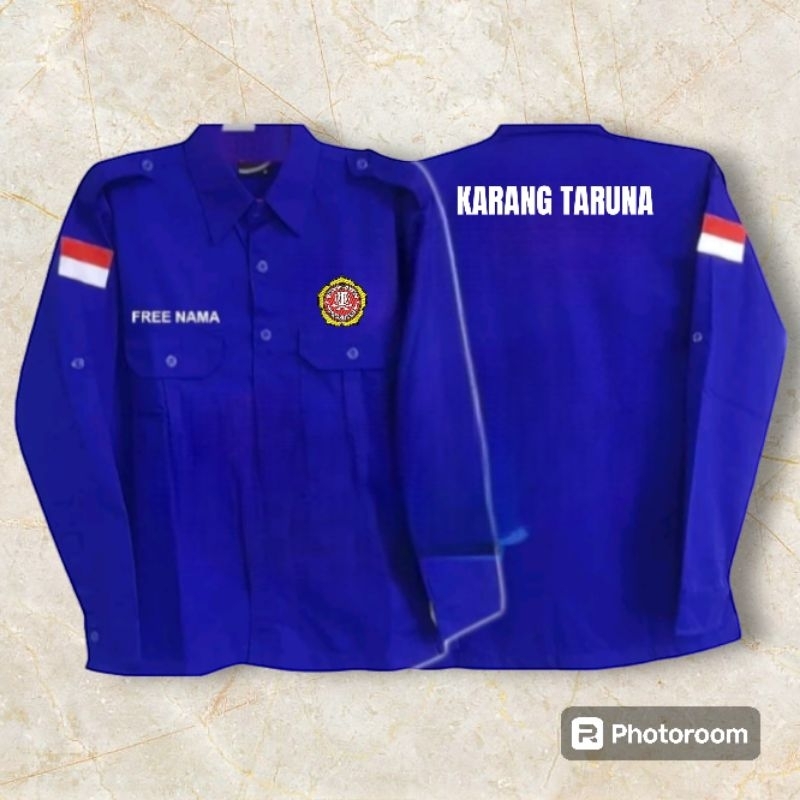 Jual Kemeja Karang Taruna Seragam Karang Taruna Biru Panjang | Shopee ...