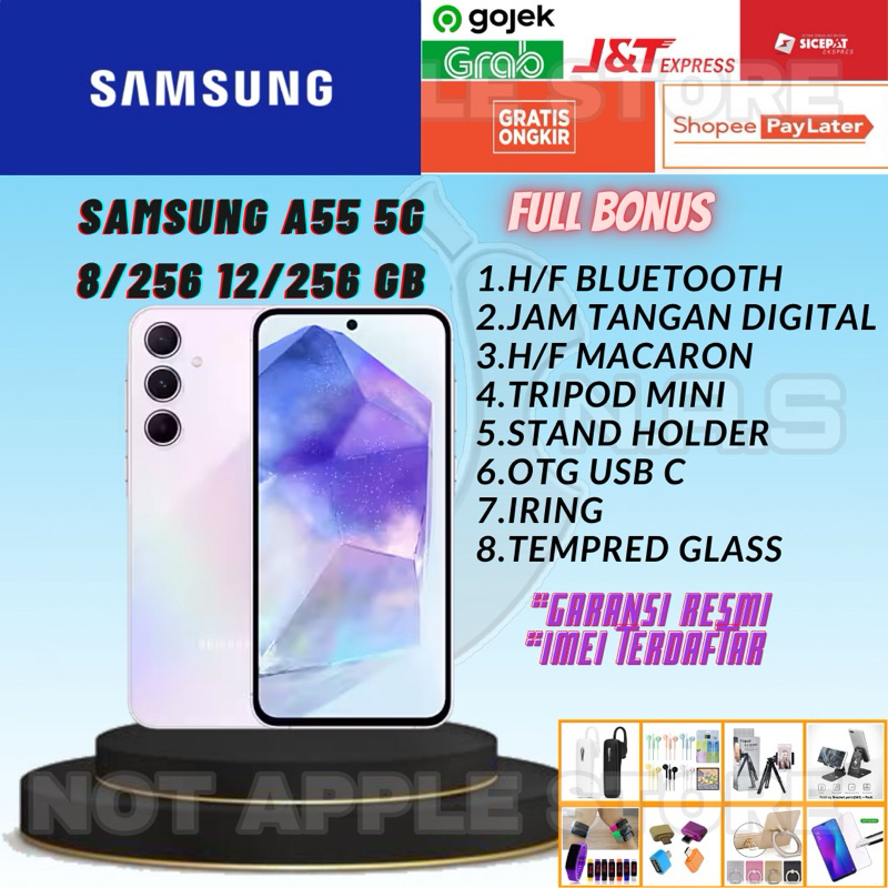 Jual SAMSUNG A55 5G 8/256GB 12/256GB NEW BARU GARANSI RESMI | Shopee ...