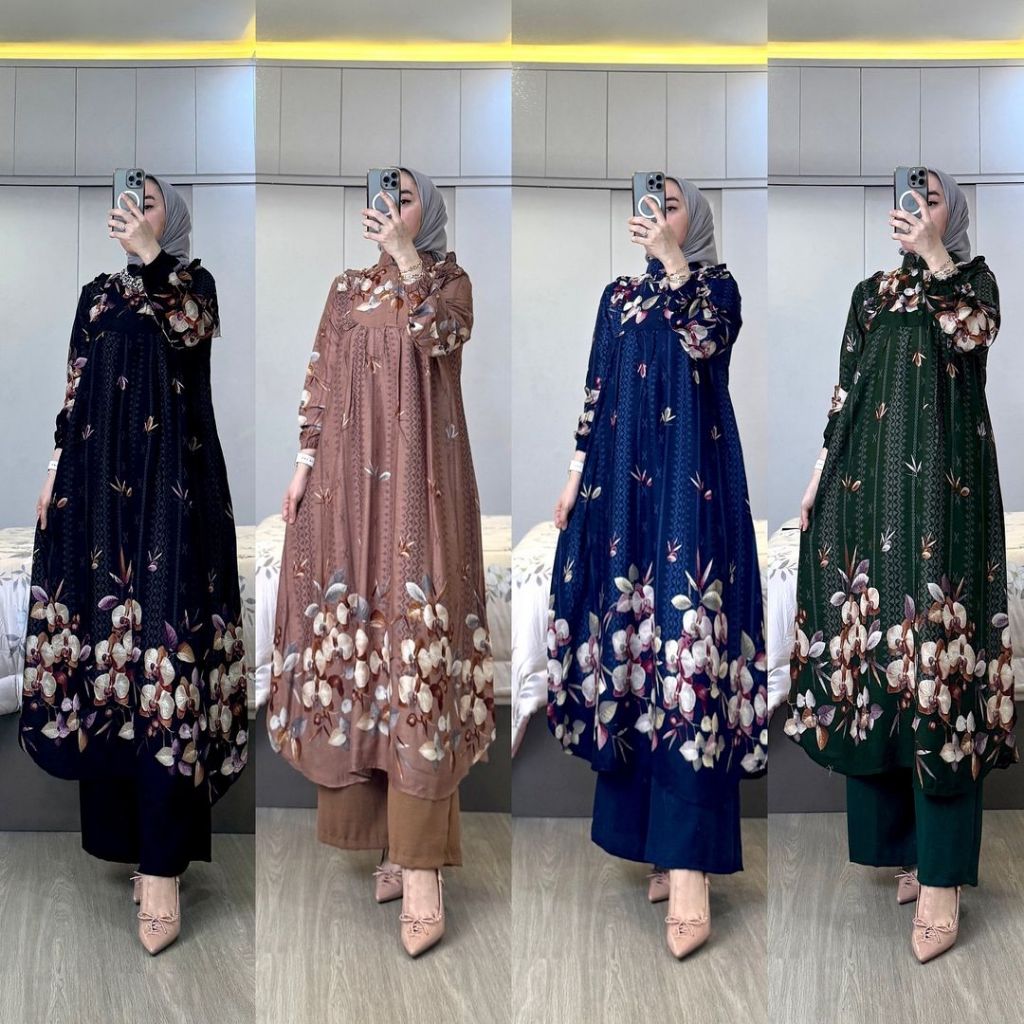 Jual Citra Pakis Fashion - One set long tunik Miranda / Setelan baju ...