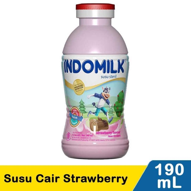 Jual Indomilk Susu Steril Strawberry Flavour 190 ml / Expired September 2024 | Shopee Indonesia