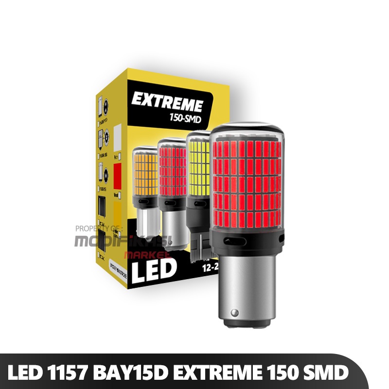 Jual Lampu LED Rem Brake Lamp 1157 BAY15D Colok putar 2 kaki 150 SMD ...