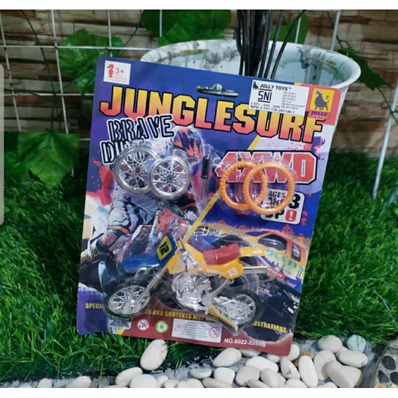 Jual Mainan anak miniatur motor trail mini anak set - diecast motor ...