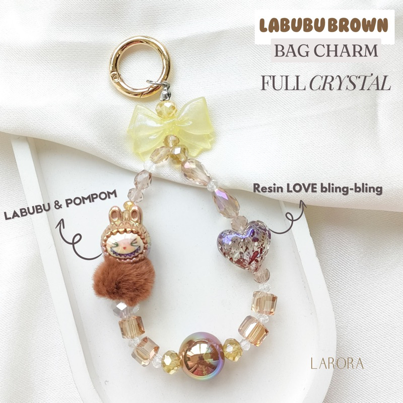 Jual LABUBU CRYSTAL CHARM - COKELAT POMPOM | Shopee Indonesia