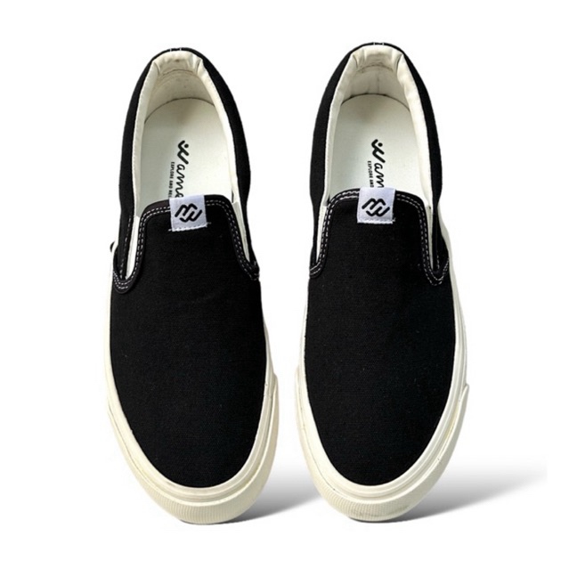 Jual SEPATU WAMERA - Slip On Black White OG Basic Pria Wanita Local ...