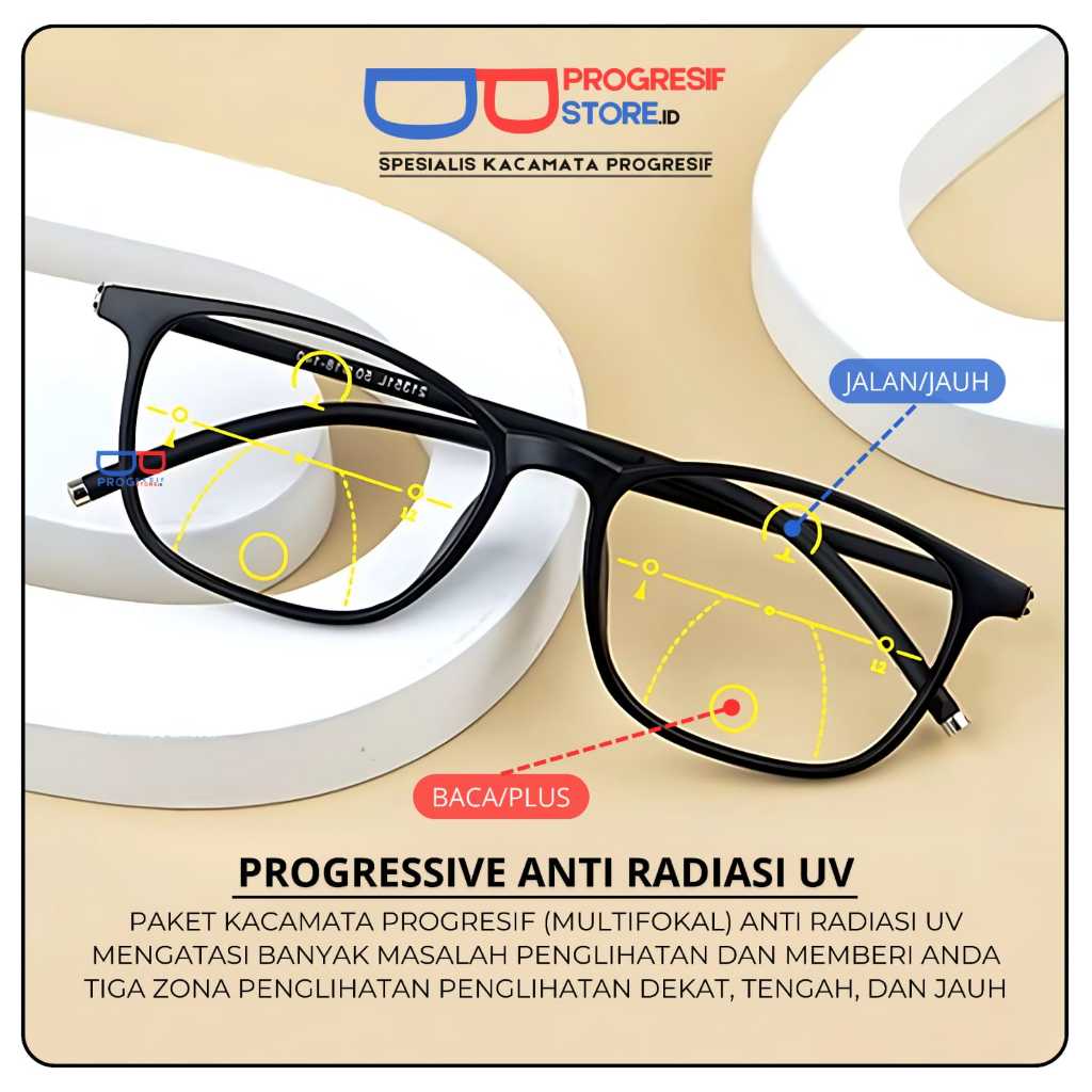 Jual Kacamata Progresif Anti Uv Minus Silinder Plus Pria Wanita Baca ...