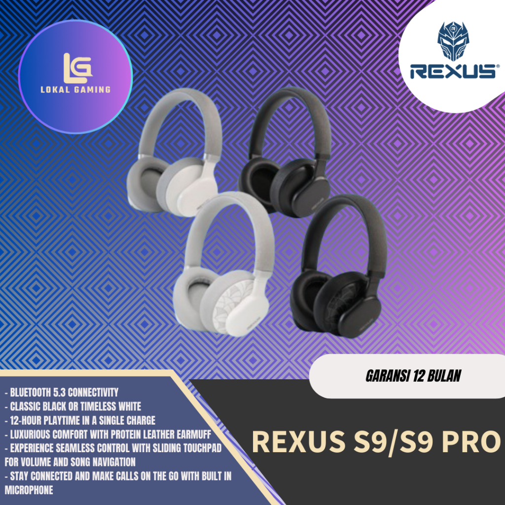 Jual Rexus S9 / S9 Pro Wireless Bluetooth Headphone With ANC Garansi ...