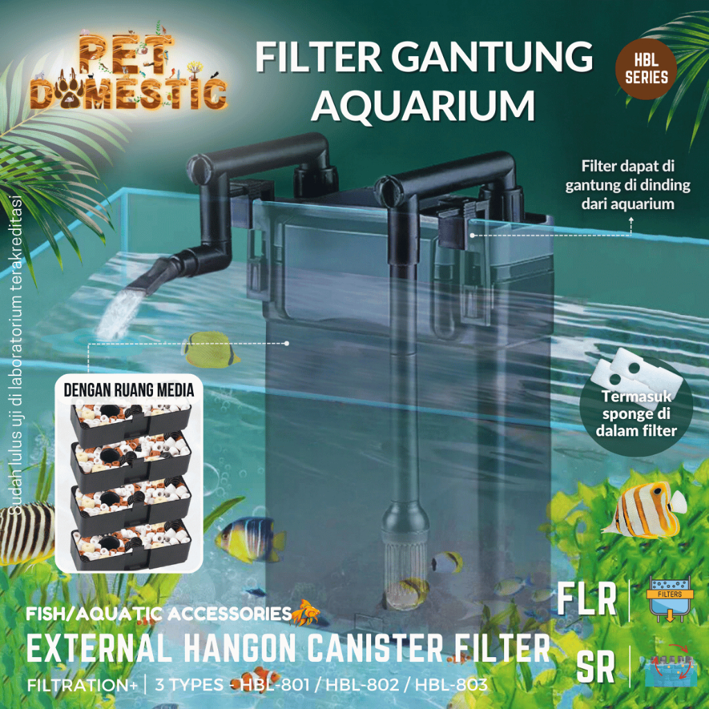 Jual External Canister Hang On Aquarium HBL Filter Gantung Hangon ...