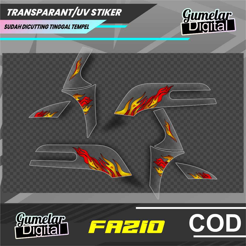 Jual STRIPING TRANSPARAN UV CLEAR SIMPEL YAMAHA FAZZIO API LIVERY SS R ...