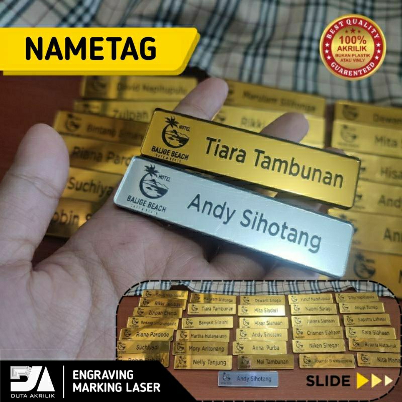 Jual Name Tag Akrilik Papan Nama Custom Name Tag Peniti Name Tag Magnet ...