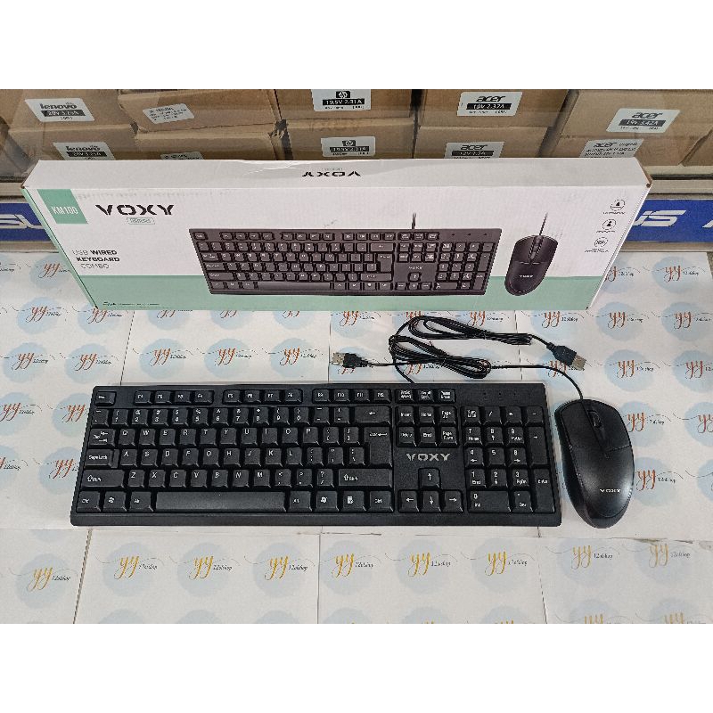 Jual VOXY KEYBOARD + MOUSE KM100 KABEL USB / WIRED MURAH | Shopee Indonesia