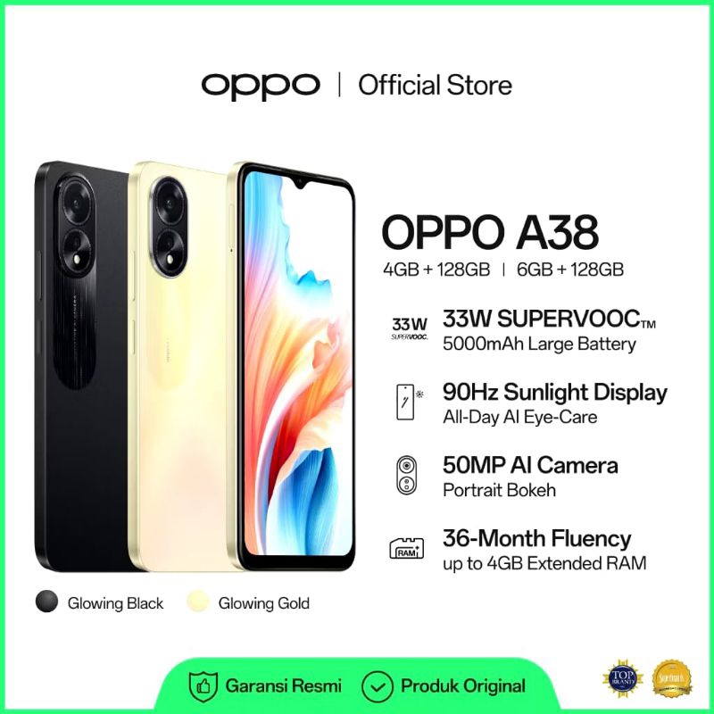 Jual OPPO A38 RAM 4+4/128 6+6/128GB GARANSI RESMI | Shopee Indonesia