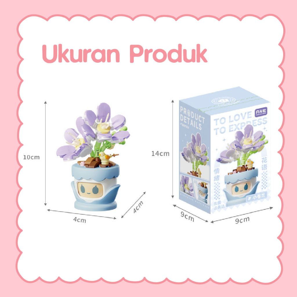 Jual BRICKERS - Pot Flower Emoticon Wonder Moon Balok Susun Bunga ...