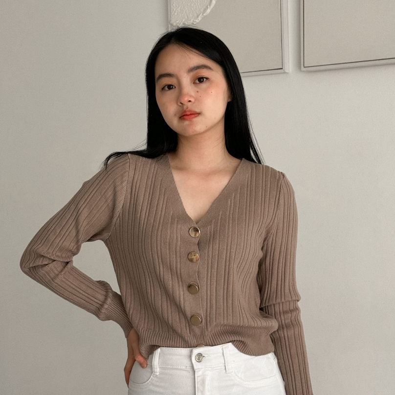 Jual KEI THE LABEL - Yoona Knit Cardigan | Cardigan Knit V-Neck Cardigan Korean Style Premium ...