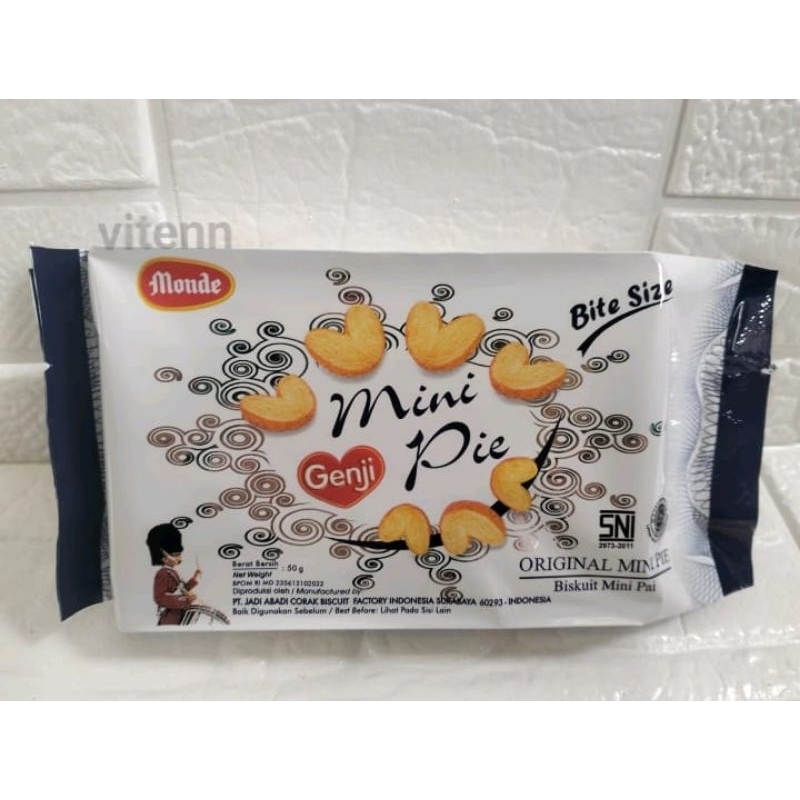 Jual biskuit genji mini pie 50gr monde | Shopee Indonesia