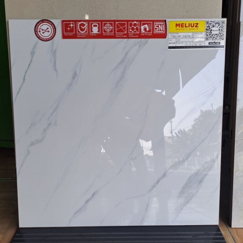 Jual Granit Putih Corak Marmer Kw1 60x60 Chalkas White | Shopee Indonesia