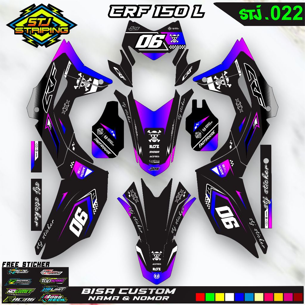 Jual Decal HONDA CRF 150 L FULL Body _ Decal CRF 150 Full Body Desain ...