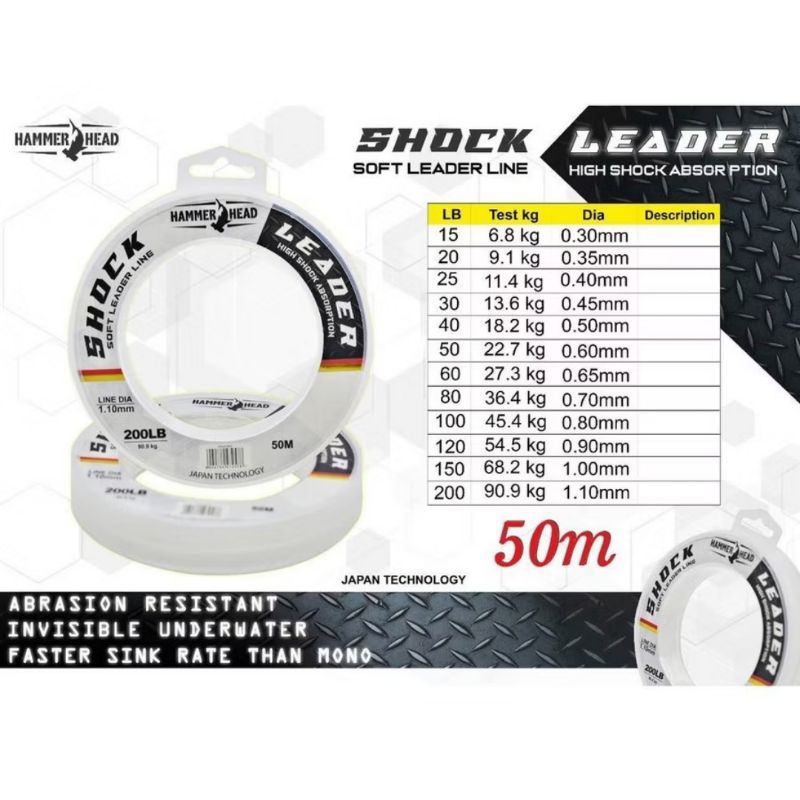 Jual SENAR LEADER HAMMER HEAD SHOCK LEADER 50 METER | Shopee Indonesia