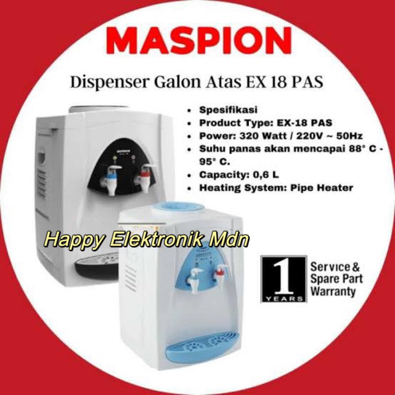 Jual MASPION DISPENSER MASPION EX-18 Maspion Panas Normal Dispenser HOT ...