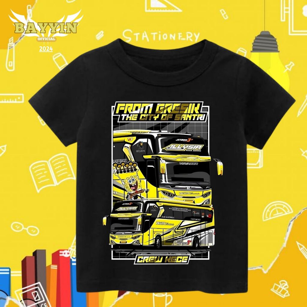 Jual Kaos Anak Custom Nama Combed 30s Gambar BUS GRESIK KOTA SANTRI Untuk Anak dan Hadiah Anak ...